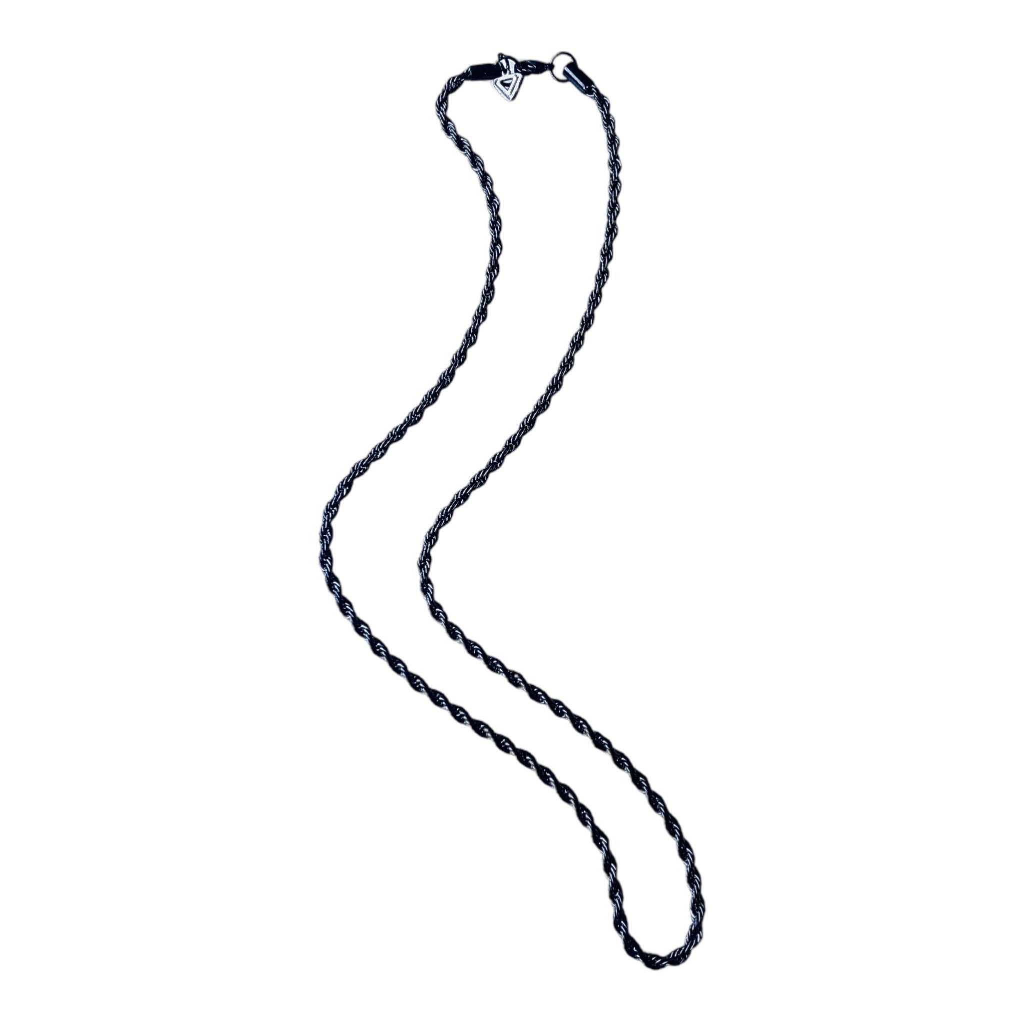 WET BLACK ROPE CHAIN NECKLACE FOR MEN 4MM – Klassic Statement