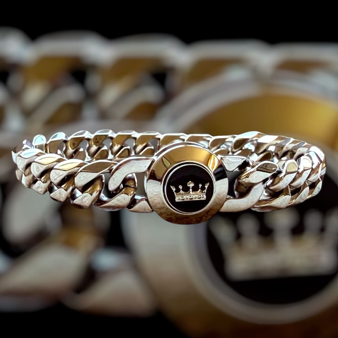 Heavy Silver Stainless Steel Flat Cuban Link Kings Bracelet – Klassic Statement