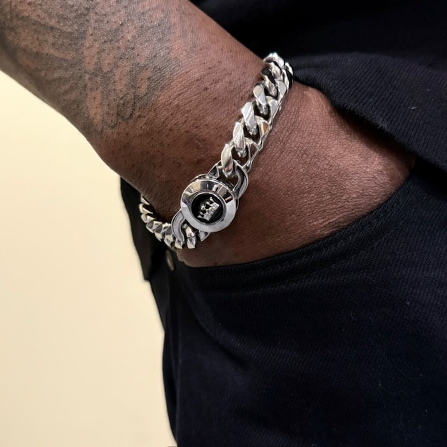 Heavy Silver Stainless Steel Flat Cuban Link Kings Bracelet – Klassic Statement