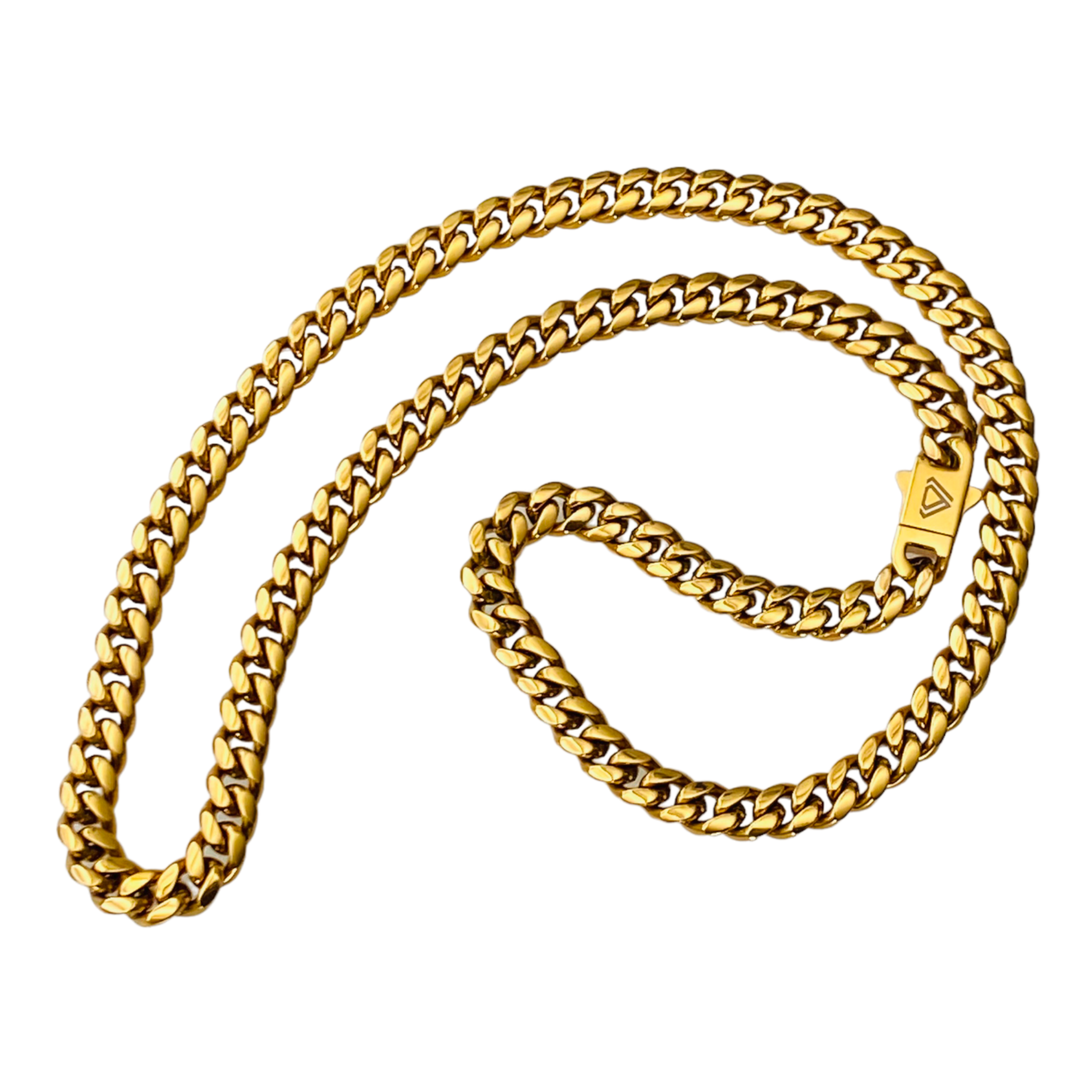 Gold Cuban Heavyweight Championship Set. Stainless Steel Bracelet & 8mm Chain – Klassic Statement