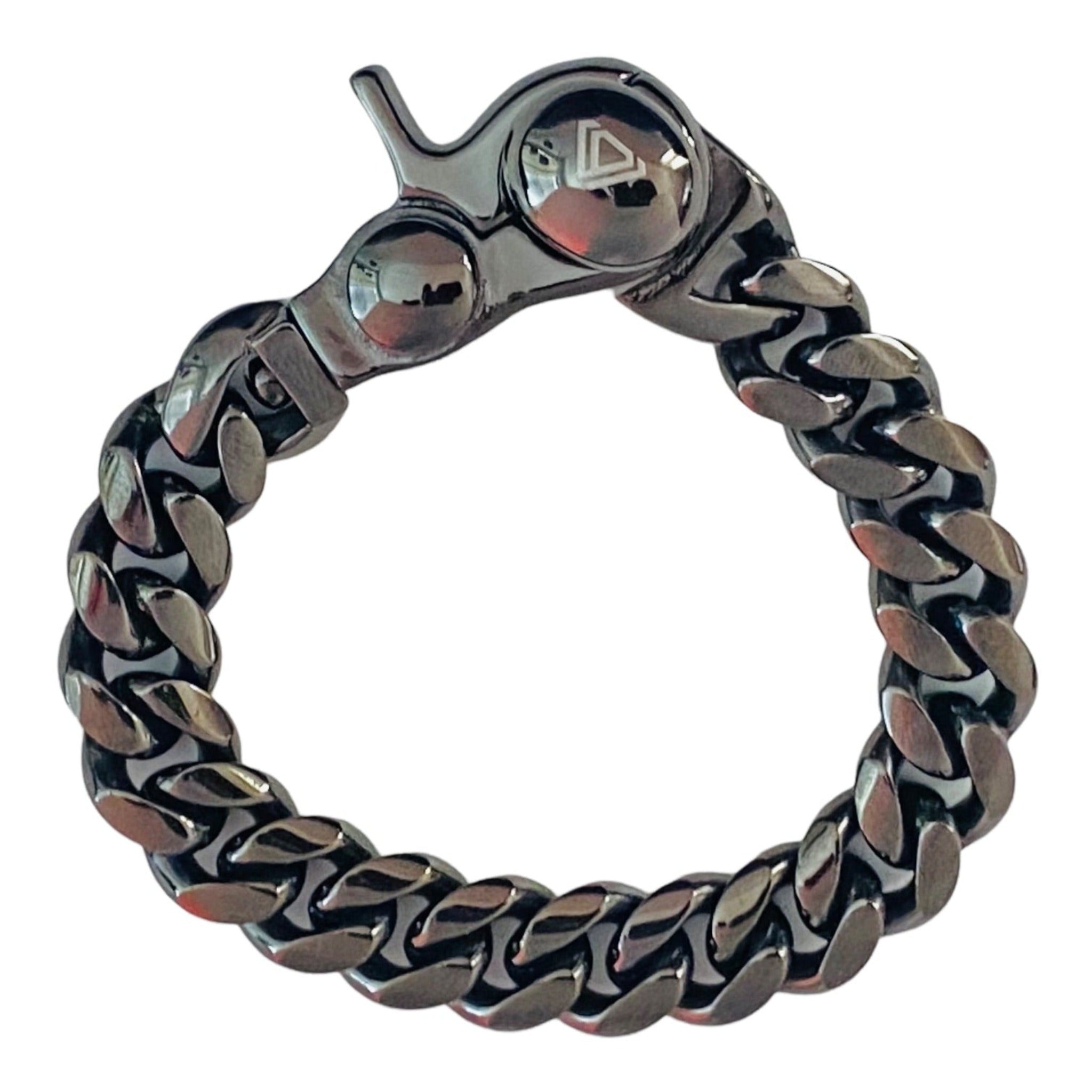 Confidence Bracelet from Polished Stainless Steel. Gunmetal & 18K Gold Plating. Link size ...