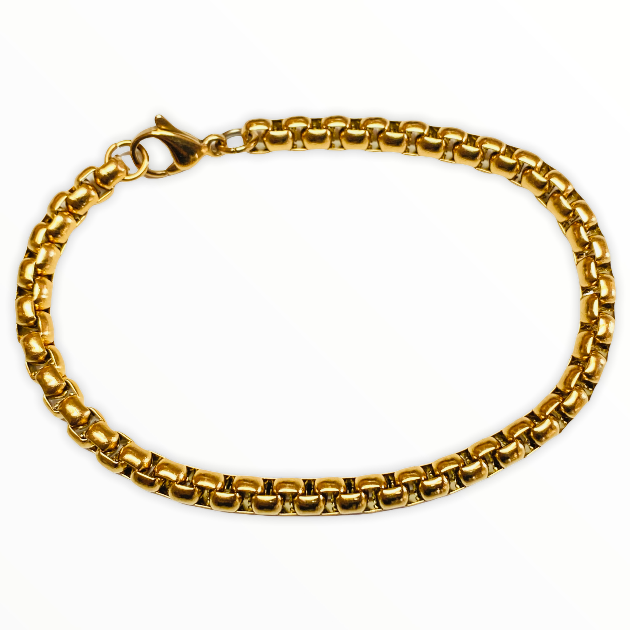 Gold Rolo Link Chain Bracelet – Klassic Statement